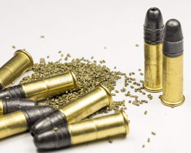 Long Rifle Rimfire Ammunition Stock Photo - Image of brass, case: 35447690