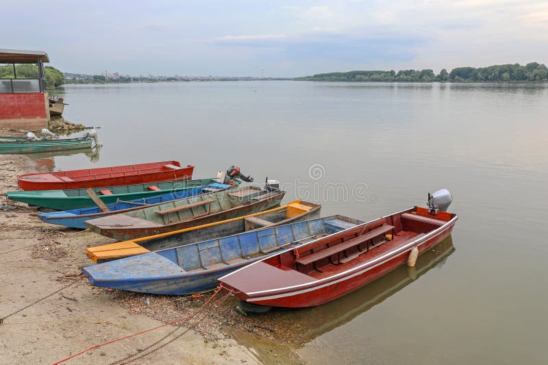 Long River Boats stock image. Image of fisherman, transportation ...