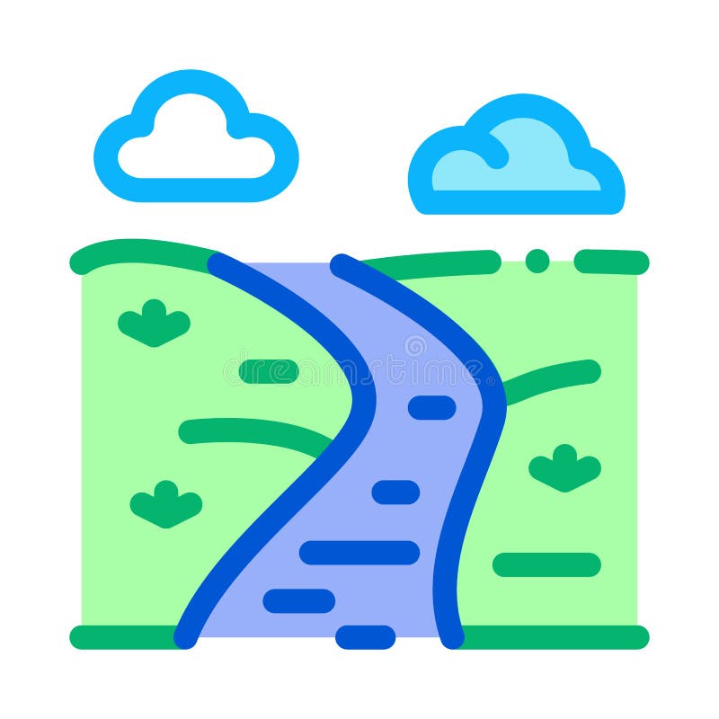 Long River Icon Vector Outline Illustration Stock Vector - Illustration ...