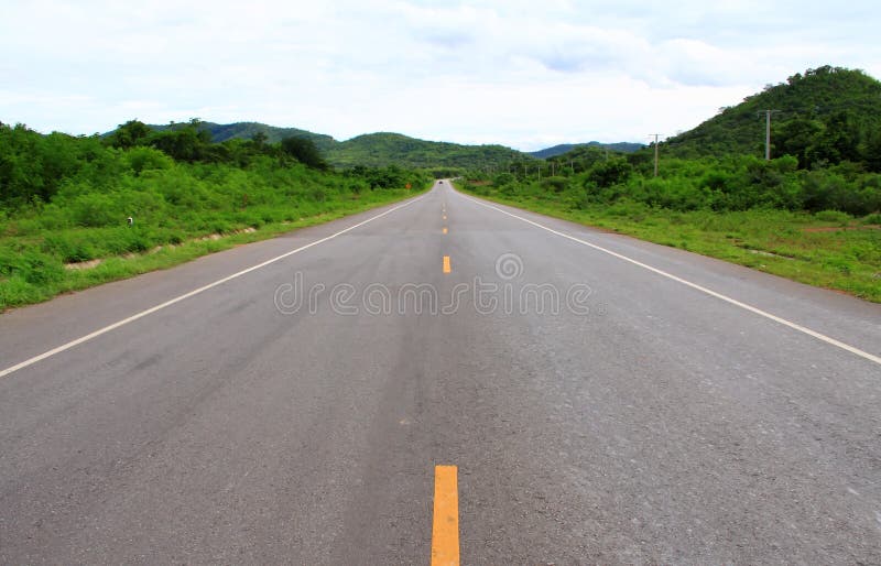 Long road. stock photo. Image of scene, hill, rural, nature - 26034248