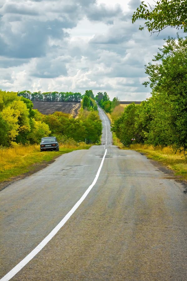 Long Road among Autumn Trees, Nature Background Stock Photo - Image of ...
