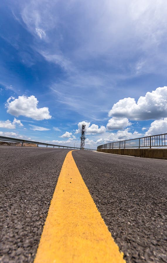 The Long Road on the Big Dam Stock Photo - Image of street, beautiful ...