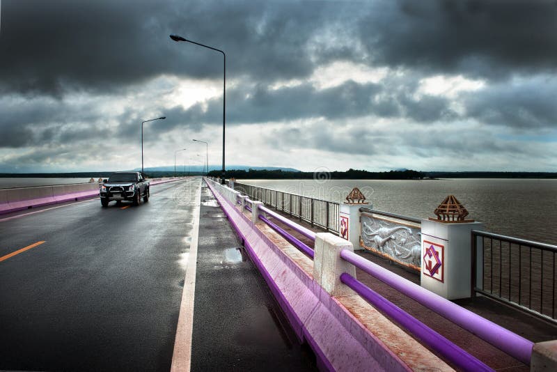 Long road and big lake stock photo. Image of freeway - 22128362