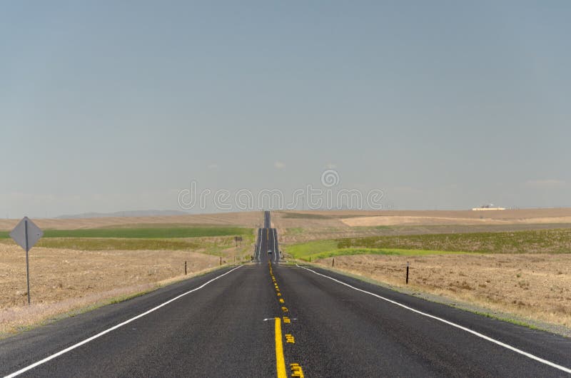 Long Road into the Distance with Farm Land Stock Image - Image of land ...