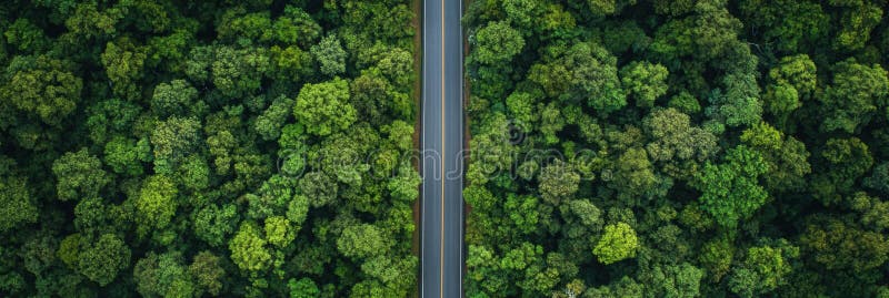 Road Stretches through Lush Greenery Towards an Unknown Destination in ...