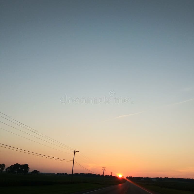 Long road home stock photo. Image of home, road, sunset - 124894320