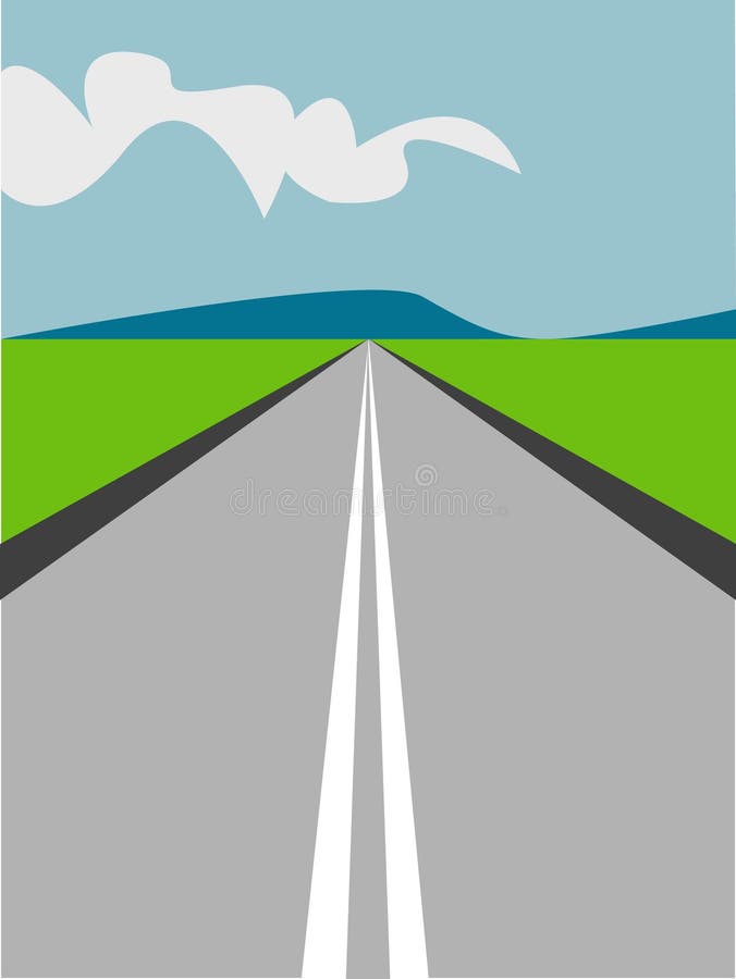 Long road illustration stock vector. Illustration of green - 4793218