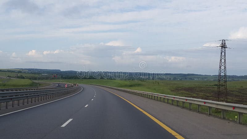 Long Road with Landscape View Stock Image - Image of landscape, summer ...