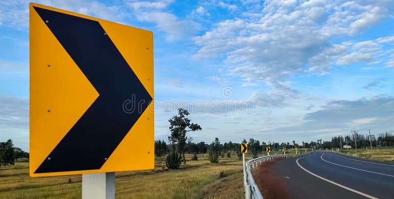 Long Road when Looking Forward Sign Indicating Driver To Know the Path ...