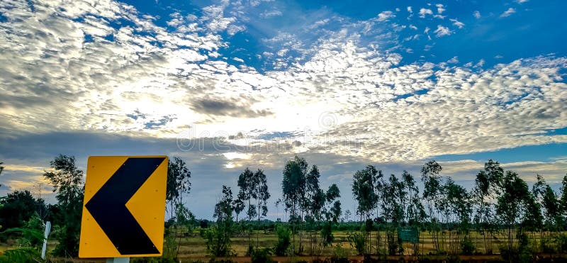 Long Road when Looking Forward Sign Indicating Driver To Know the Path ...