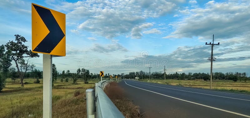Long Road when Looking Forward Sign Indicating Driver To Know the Path ...