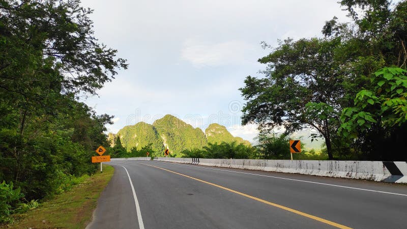 Long Road Mountain View Street Nature Thailand Stock Photo - Image of ...
