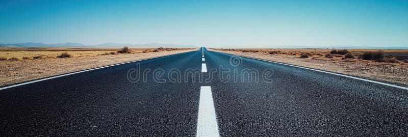 A Long Road with No Cars on it Stock Image - Image of landscape, desert ...