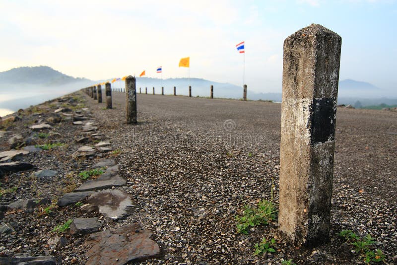Old road in the reservoir stock photo. Image of road - 115651446