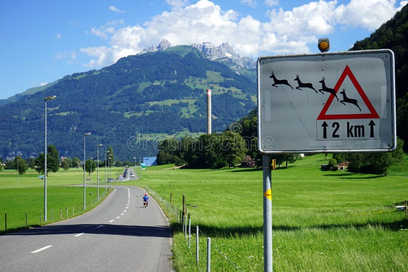 Long road and sign stock photo. Image of light, summer - 76965996