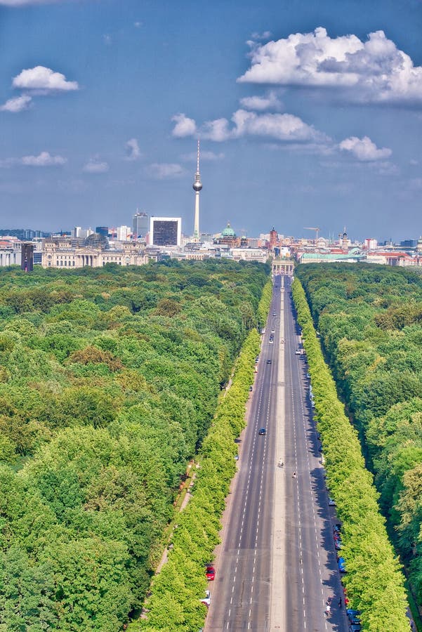 Berlin, Germany. Aerial City View with Main Landmarks Stock Photo ...