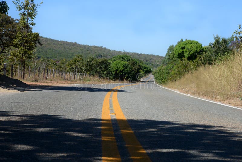 Long Road with a View of the Horizon Stock Image - Image of landscape ...