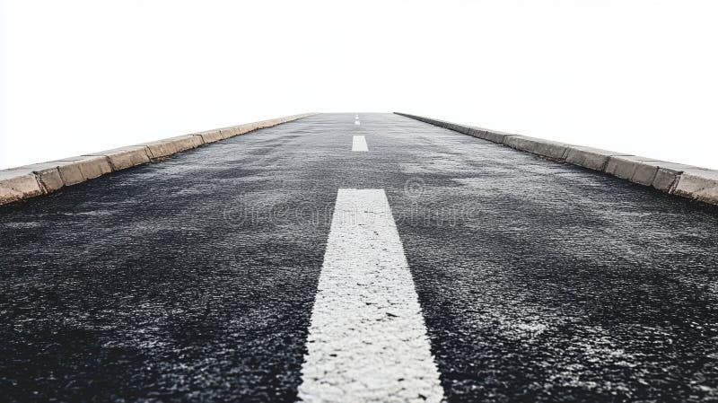 A Long Road with a White Line on the Side Stock Illustration ...