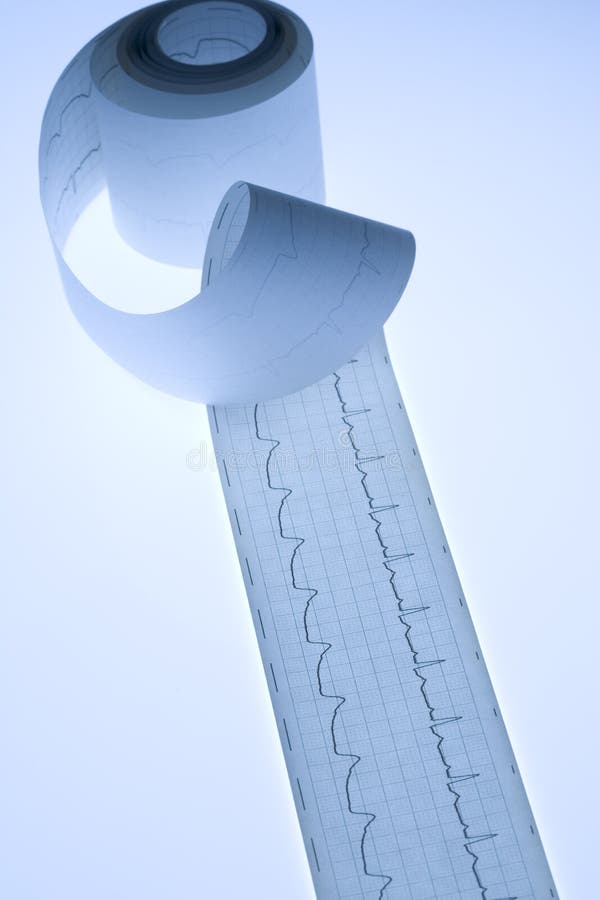 A Long Roll of a Regular Ecg Stock Photo - Image of roll ...