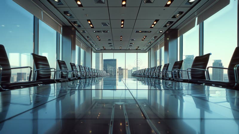 A Long Room with Chairs and a View of a City. Ideal for Interior Design ...