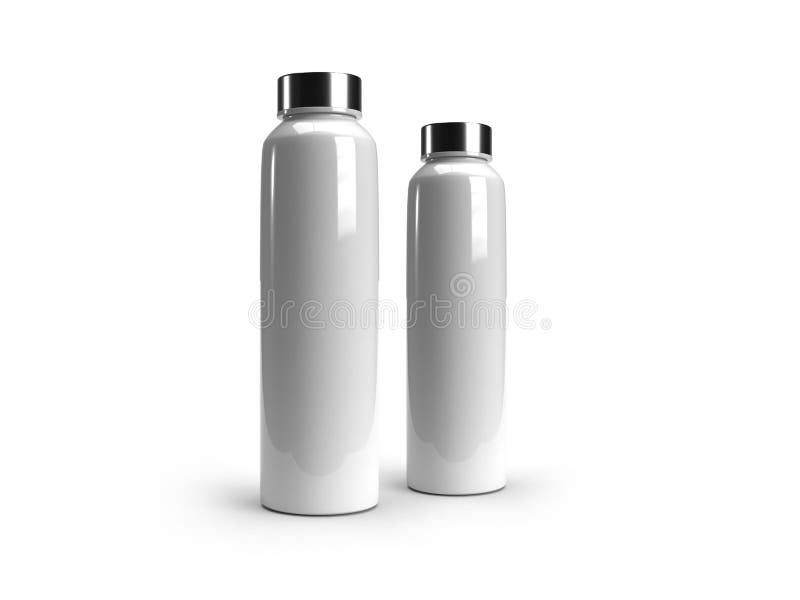 Long Rounded Plastic Bottle 3D Illustration Mockup Scene Stock ...