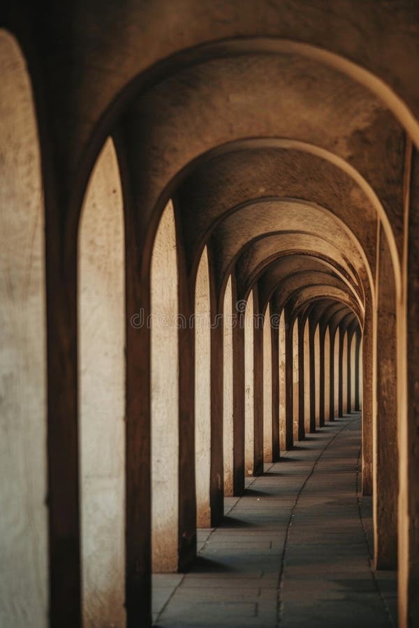 A Long Row of Arches in a Building, Suitable for Architectural Projects ...