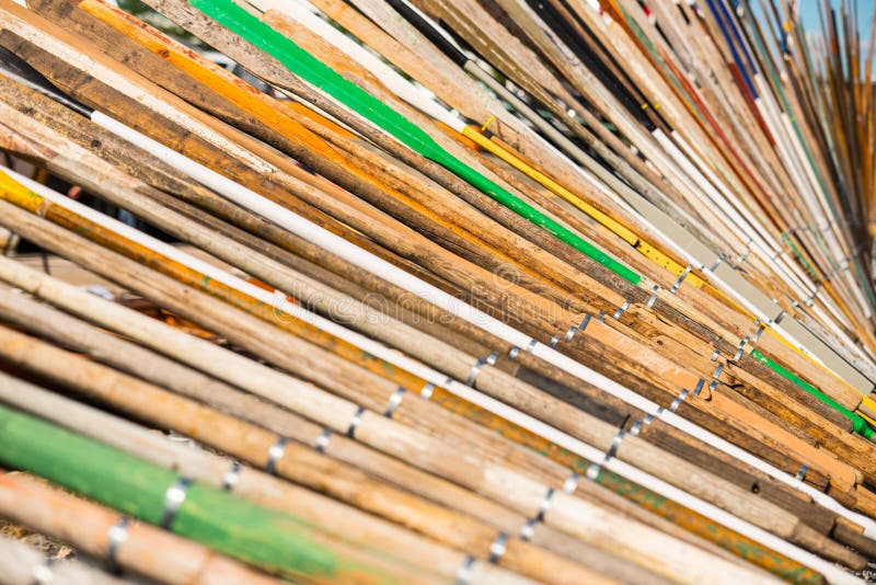 Long Row of Different Wooden Oars.. Stock Photo - Image of lake, black ...