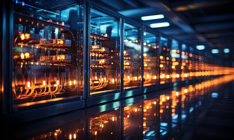 Long Row of Lights in a Building Stock Photo - Image of exterior ...