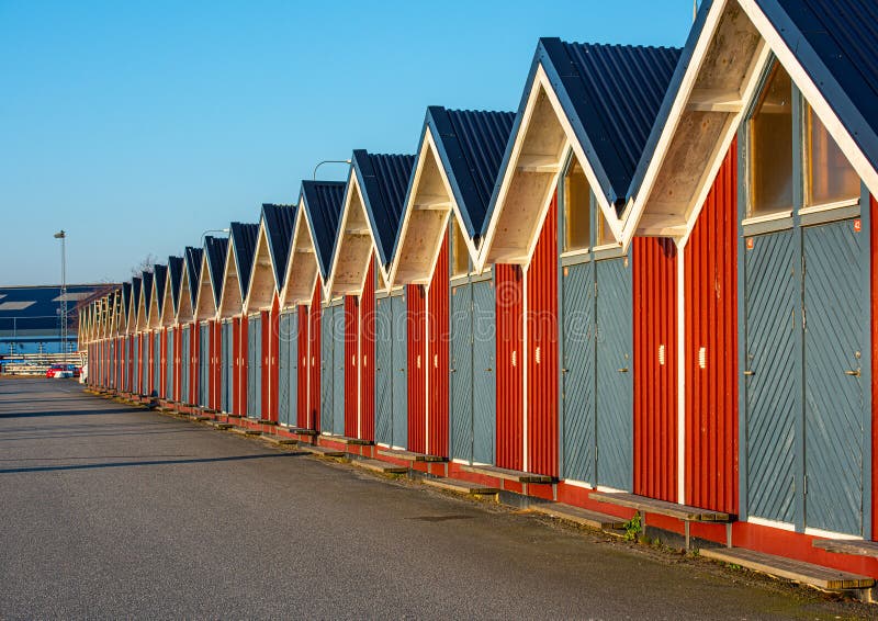 Storage Building with Red Doors Stock Image - Image of estate, delivery ...