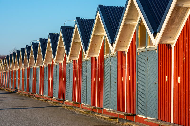 Storage Building with Red Doors Stock Image - Image of estate, delivery ...