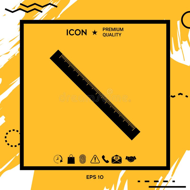 The long ruler icon stock vector. Illustration of isolated - 105925648