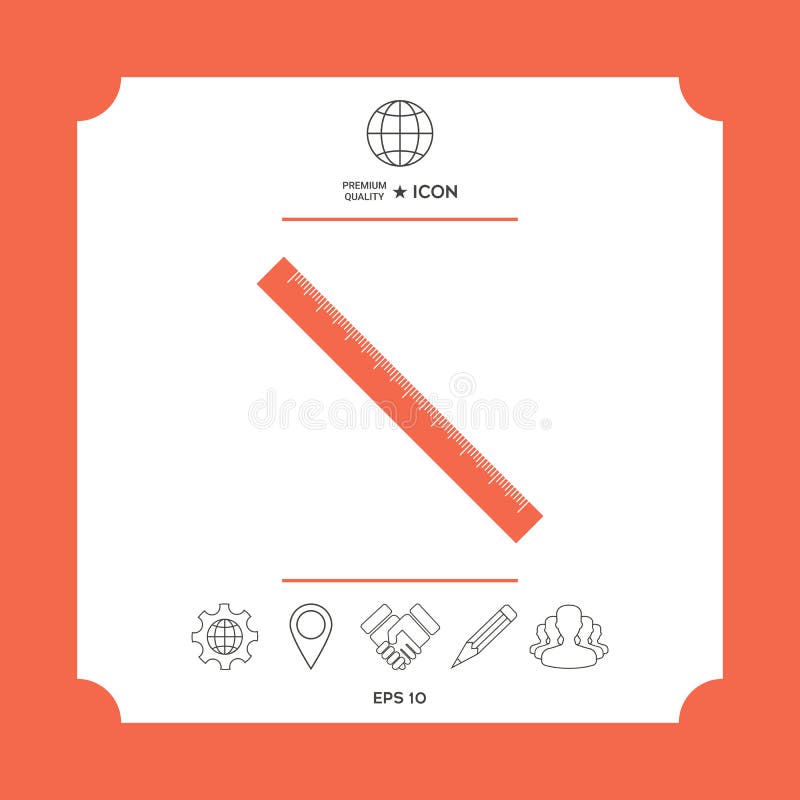 The long ruler icon stock vector. Illustration of symbol - 109572400