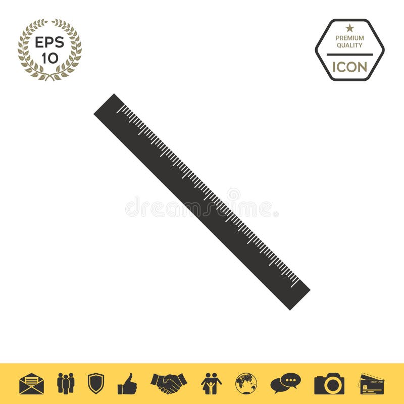The long ruler icon stock vector. Illustration of school - 116417616