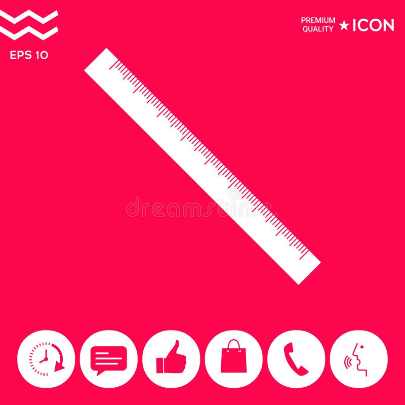 The long ruler icon stock vector. Illustration of concept - 119978714