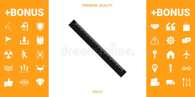 The long ruler icon stock vector. Illustration of scale - 123540977