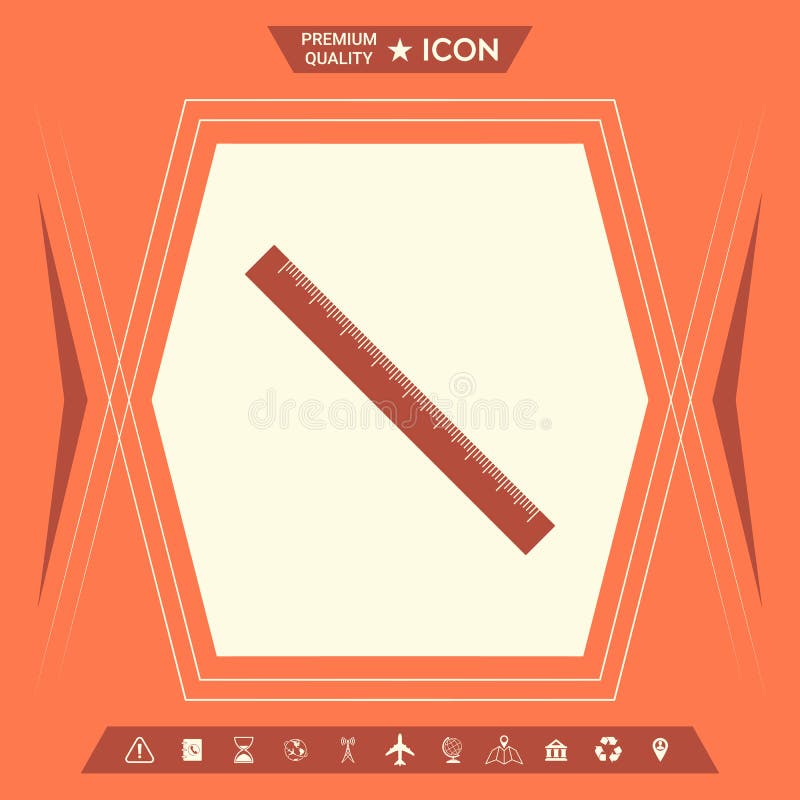 The long ruler icon stock vector. Illustration of background - 124823823