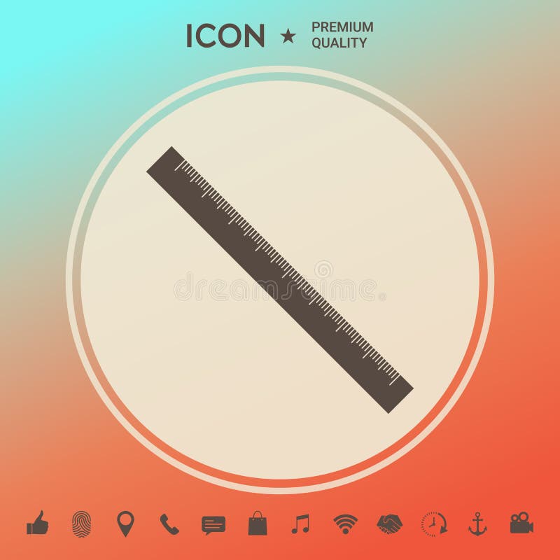 The long ruler icon stock vector. Illustration of centimeter - 120299734
