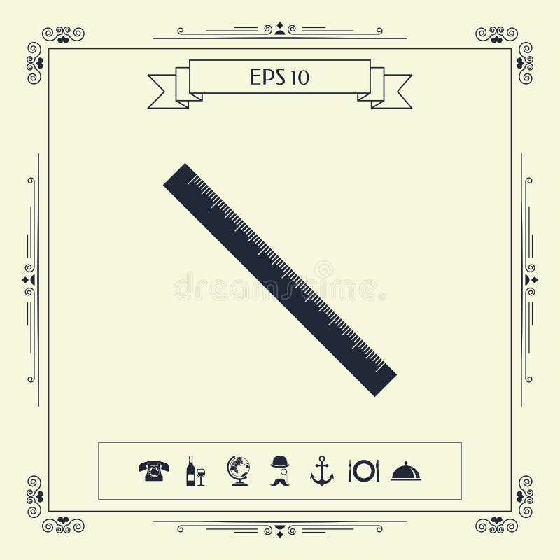 The long ruler icon stock vector. Illustration of straightedge - 123209372