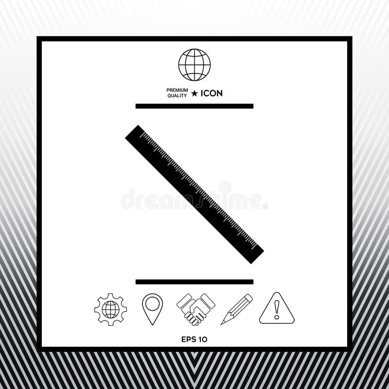 The long ruler icon stock vector. Illustration of school - 110169787