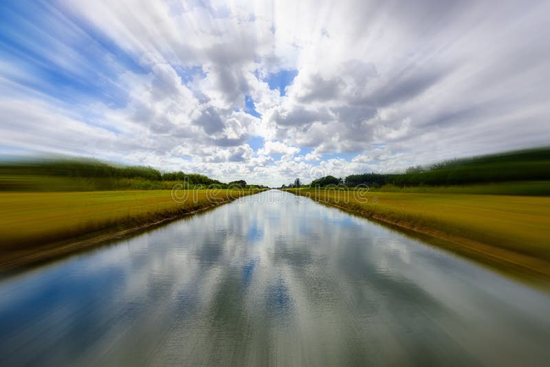 Long rural canal stock photo. Image of river, beauty - 126331058