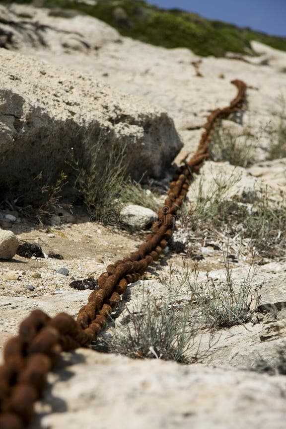 Long Rusted Chain stock photo. Image of depth, link, shallow - 11184534