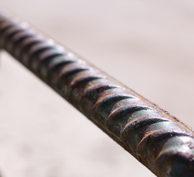 Long Rusty Steel Rod. Industrial. Stock Photo - Image of abstract, blur ...