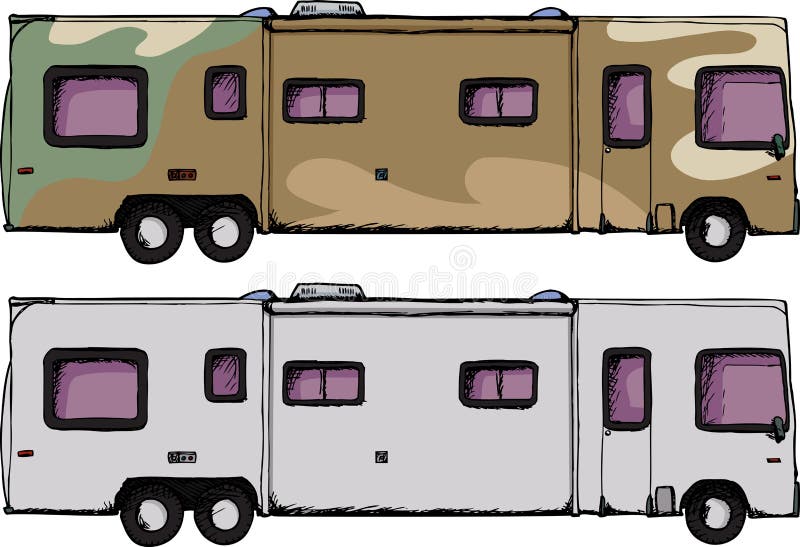 Long RV Camper stock vector. Illustration of side, trailer - 22951944