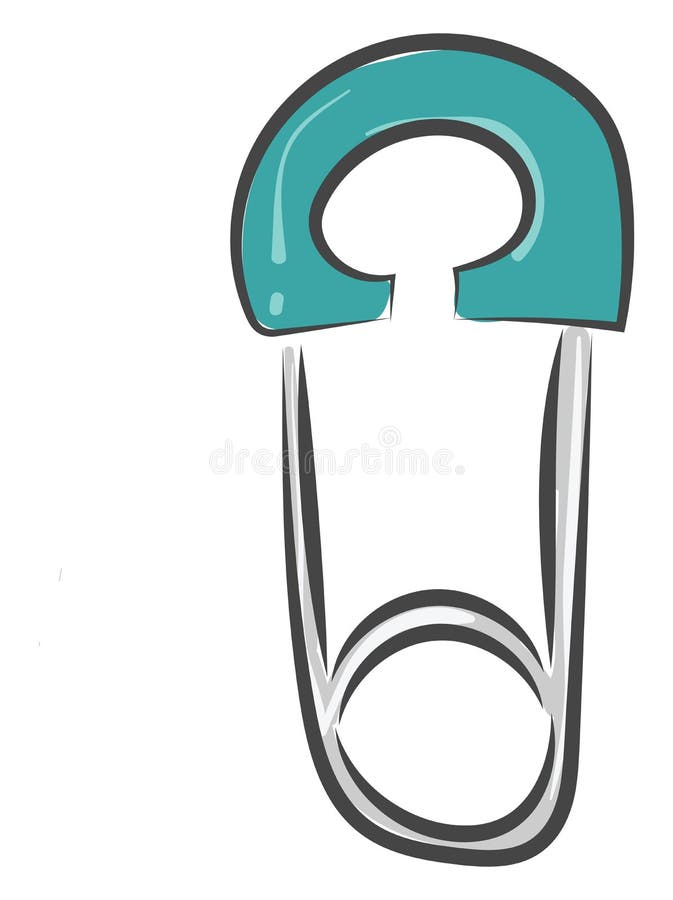 Blue Safety Pin Vector or Color Illustration Stock Vector ...