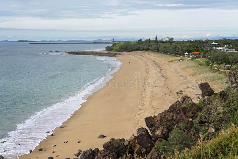 Long Sandy Beach stock image. Image of cliff, coastline - 213614143