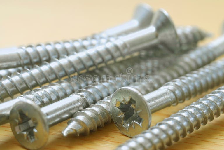 Long wood screws close up stock image. Image of wooden - 340144065