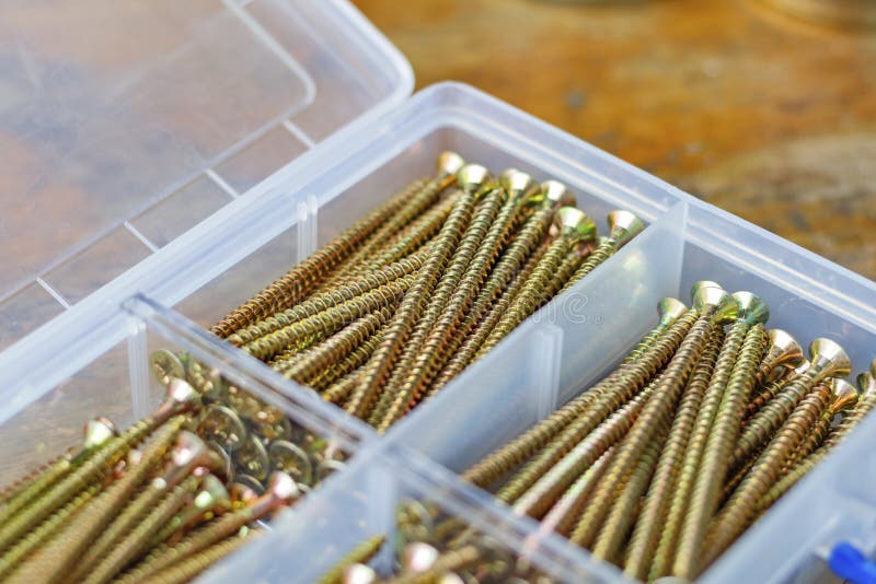 Long Self-tapping Screws in the Storage Box on the Workbench Stock ...