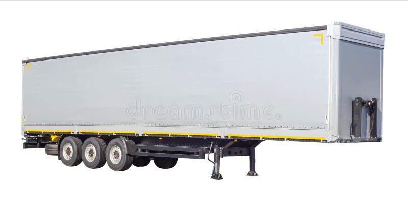 Long Semi-trailer with an Open Top Truck Cargo Stock Image - Image of ...