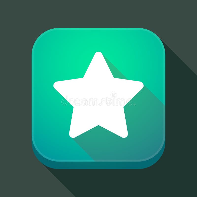 Long Shadow App Icon with a Star Stock Illustration - Illustration of ...