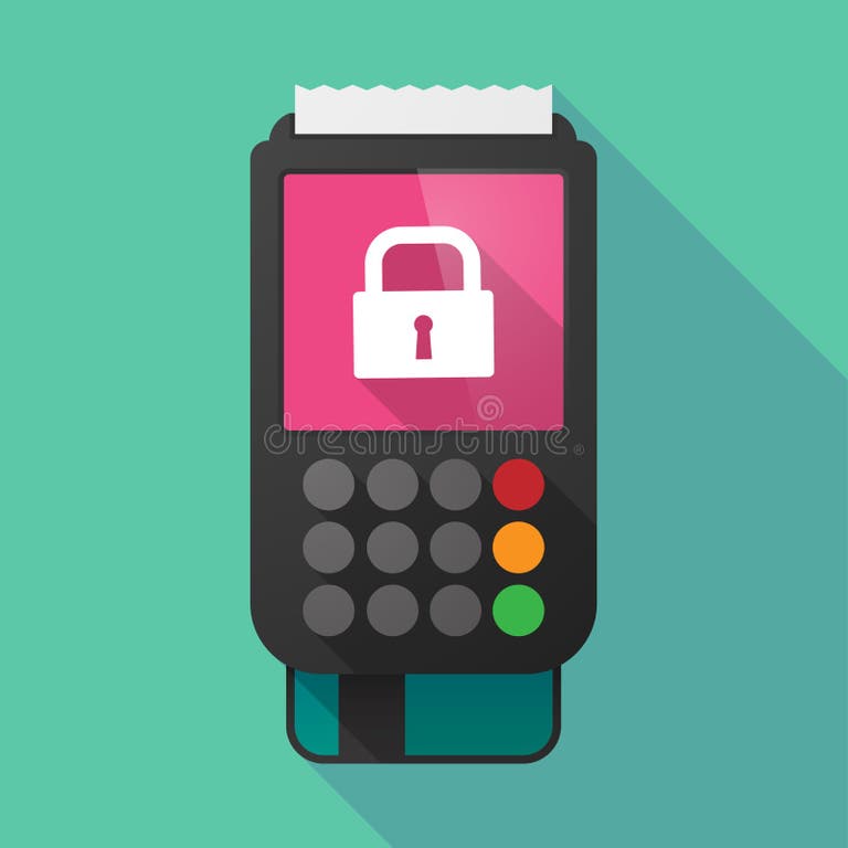 Long Shadow Dataphone with a Closed Lock Pad Stock Illustration ...